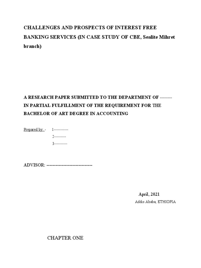 Challenges and Prospects of Interest Free Banking Services | PDF ...