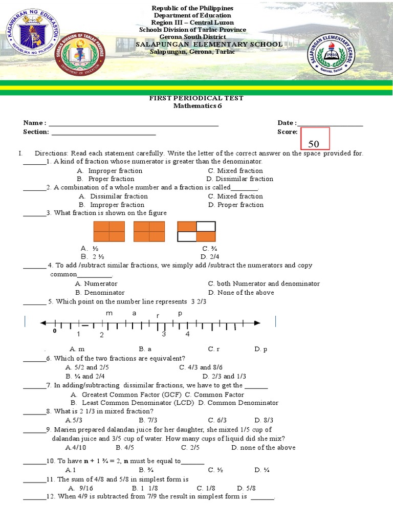 PT Math Q1 | PDF | Mathematics | Arithmetic