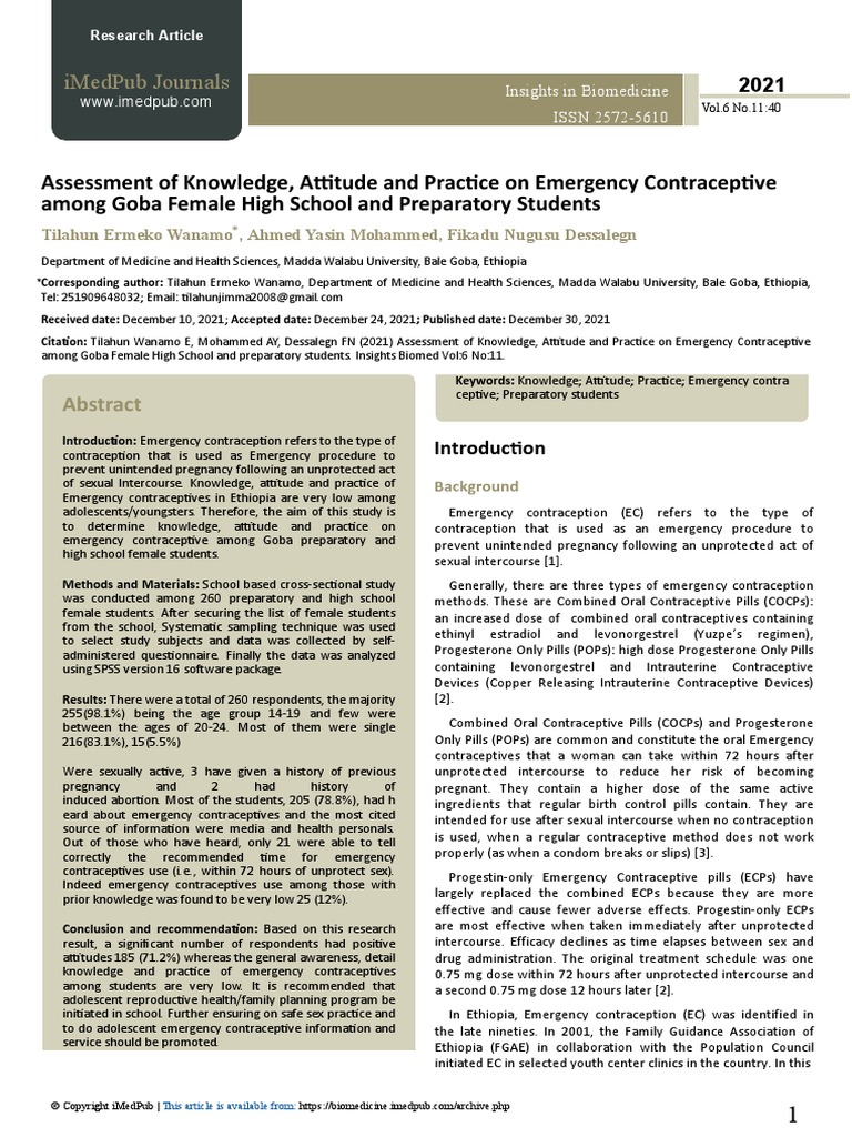 Assessment of Knowledge Attitude and Practice On Emergency ...