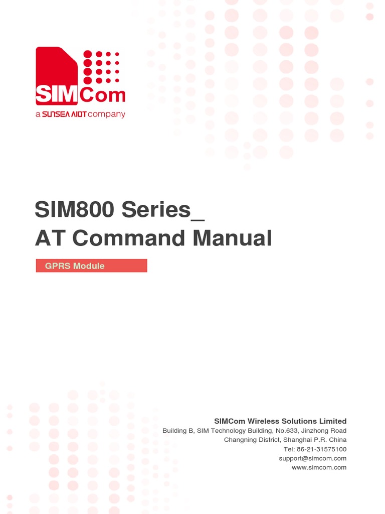 SIM800 Series - AT Command Manual - V1.12 | Download Free PDF | Telephony | Telecommunications