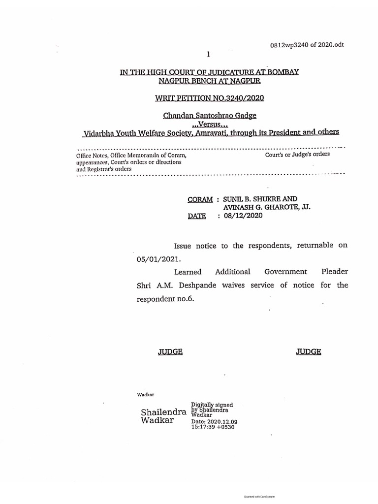 Chandan Gadge Sir Writ Petition Draft | PDF