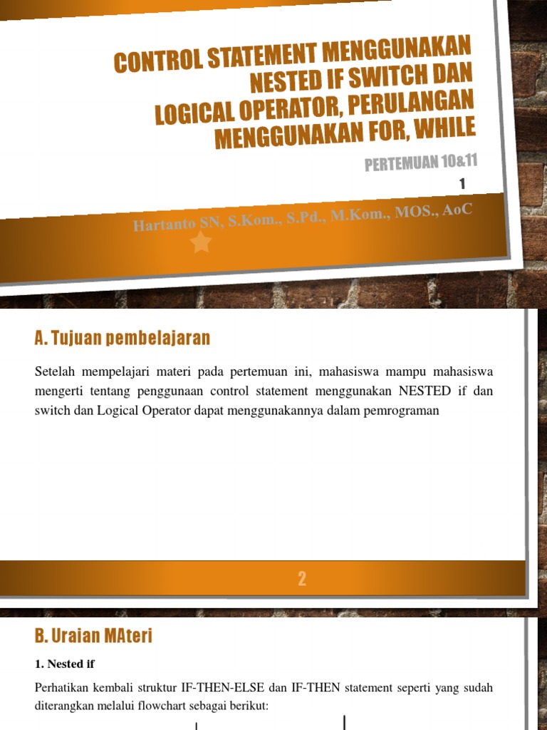 Pemrograman: Nested If & Looping | PDF