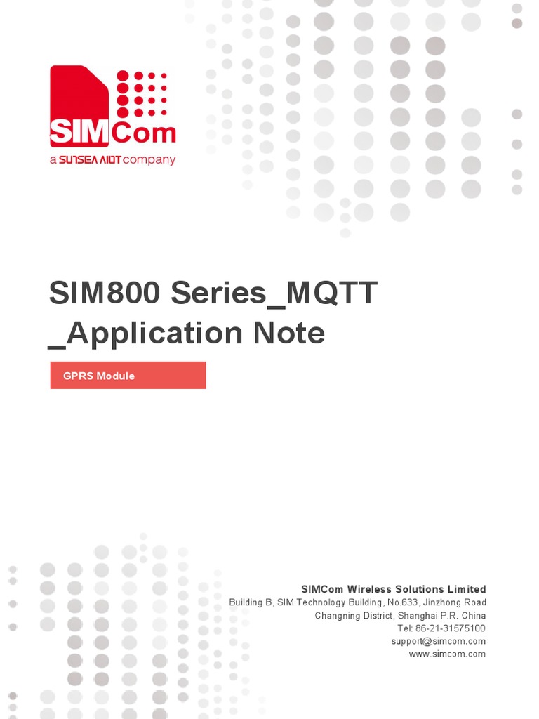SIM800 Series MQTT Application Note V1.03 | PDF | Computer Network ...