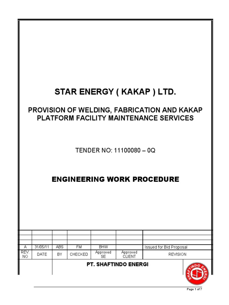 Engineer Procedure | PDF | Specification (Technical Standard) | Engineering