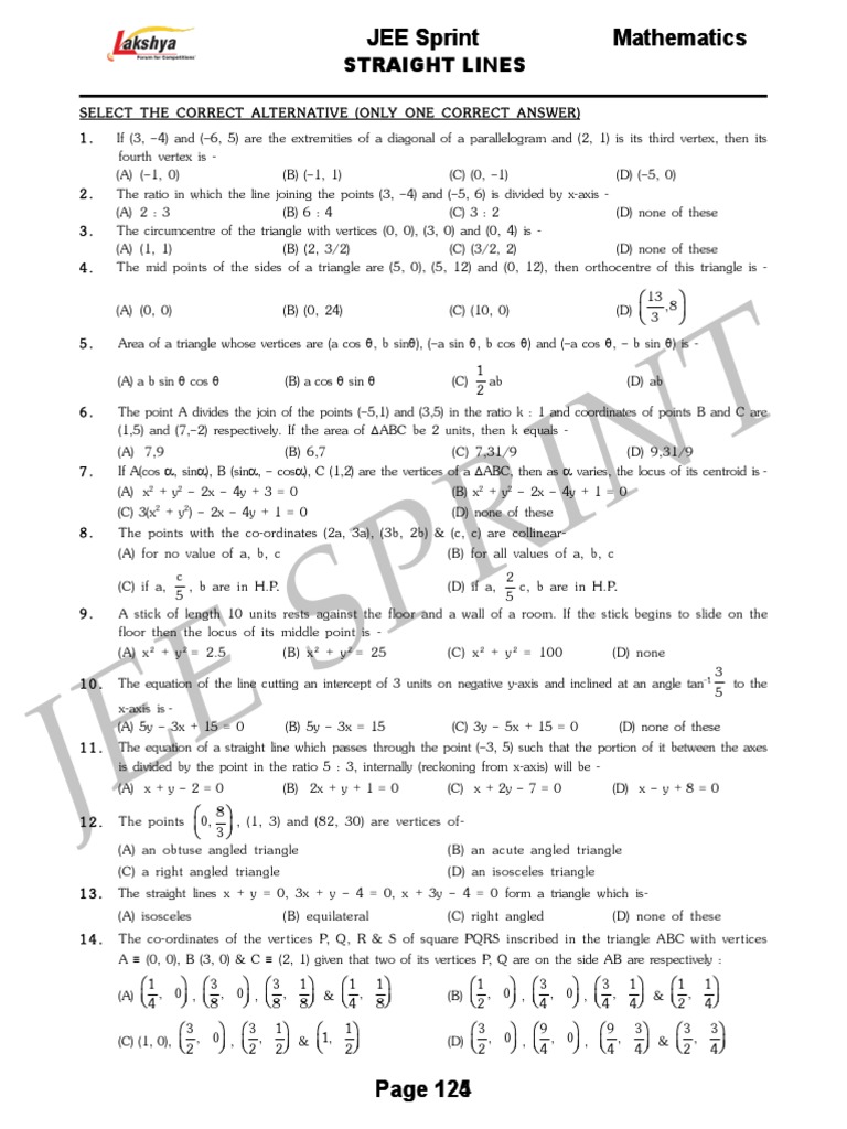 Straight Lines Main Material Pdf Triangle Line Geometry