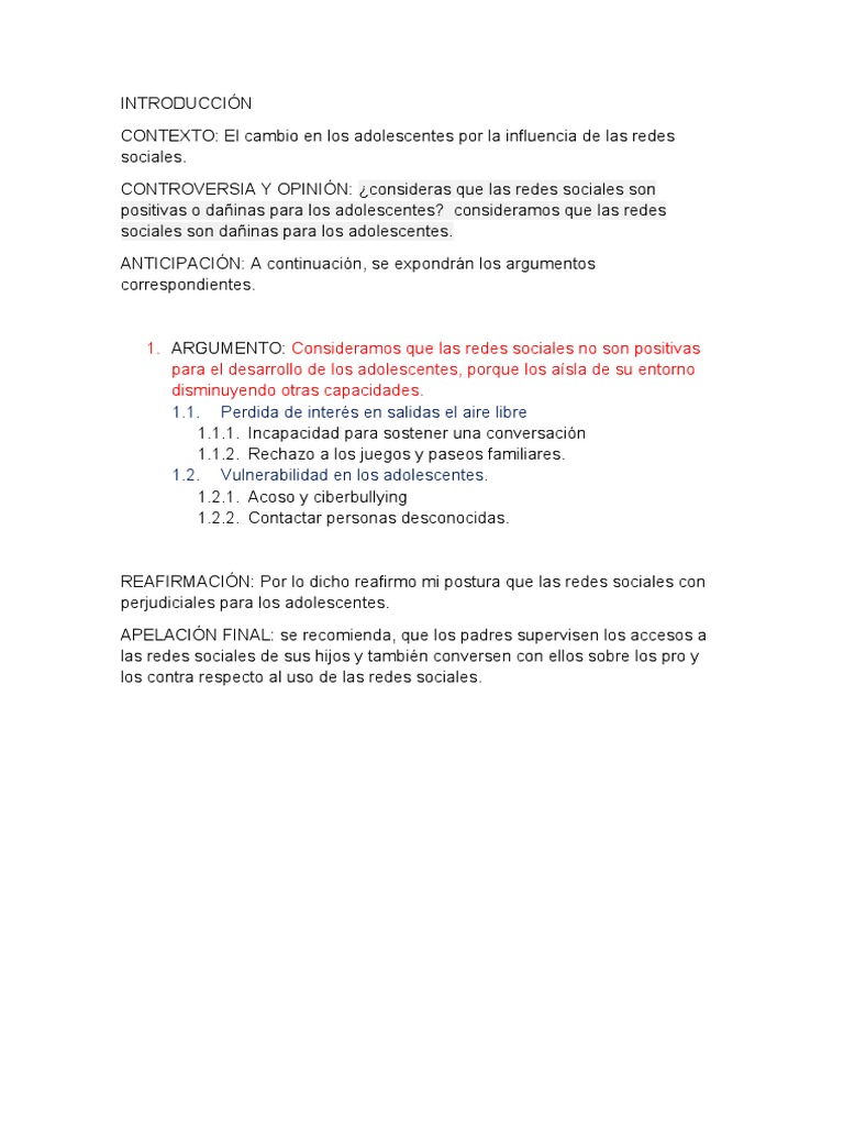 Esquema Argumento | PDF | Ciencias sociales | Salud y bienestar
