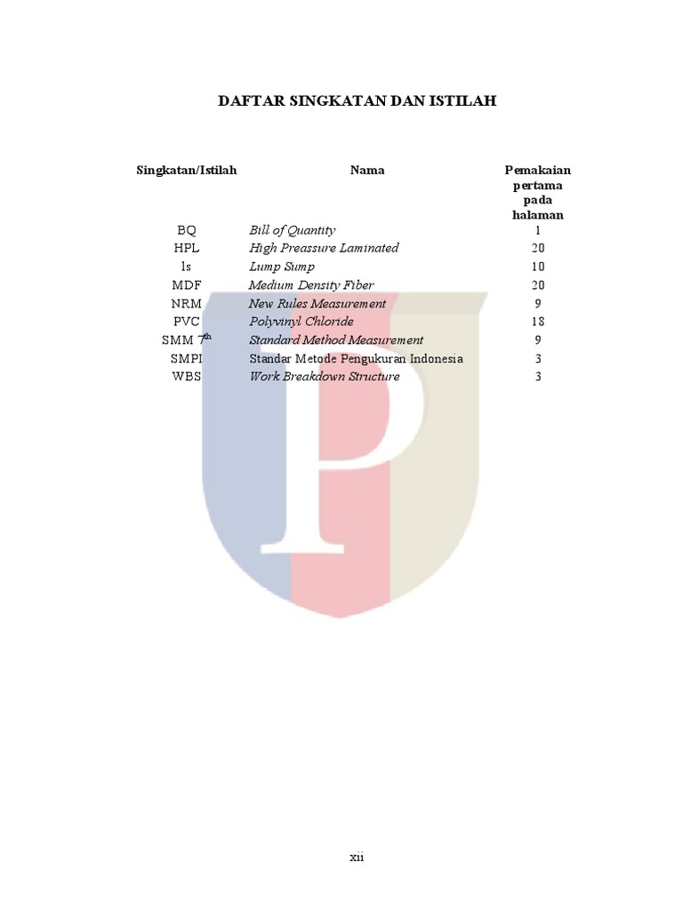 Daftar Singkatan Dan Istilah | PDF