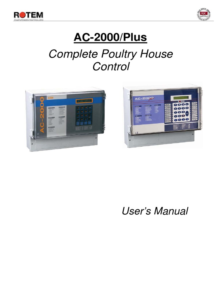 Complete Poultry House Control: AC-2000/Plus | PDF | Ventilation ...