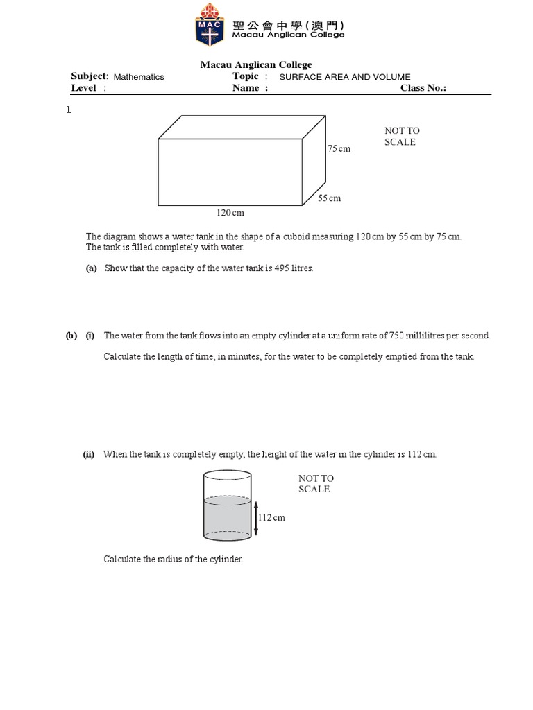 Exercise 5 | PDF | Area | Volume