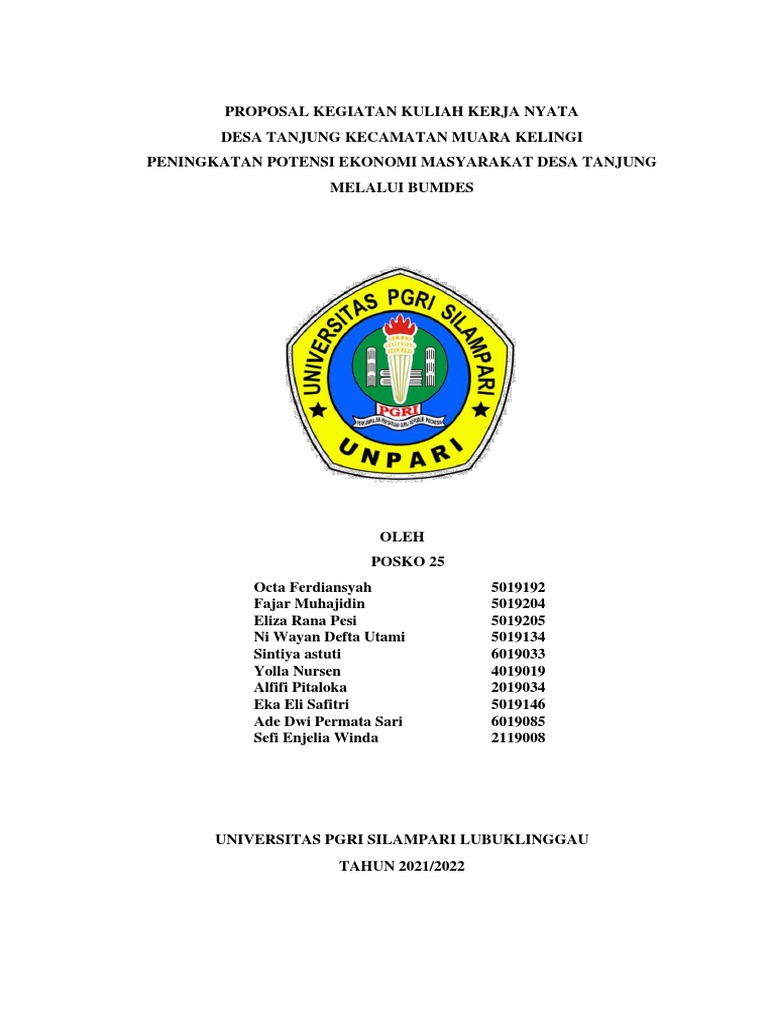 Proposal Kegiatan Kuliah Kerja Nyata 2022 Final Ok | PDF | Karier ...