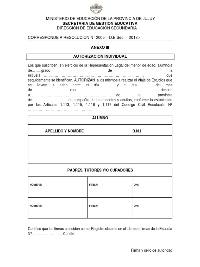 Autorización de Tutores | PDF