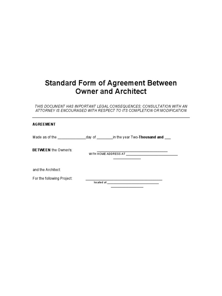 Architect-Owner Contract Agreement | PDF | Architect | Expense