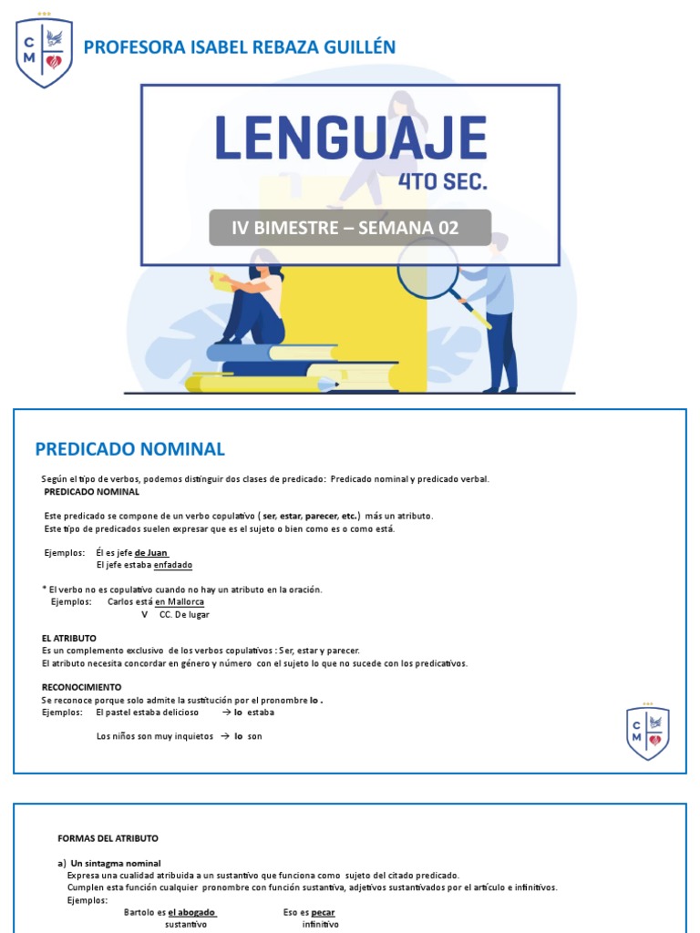 Lenguaje 4to Sec Ivbim Sem02 | PDF | Predicado (Gramática) | Adverbio