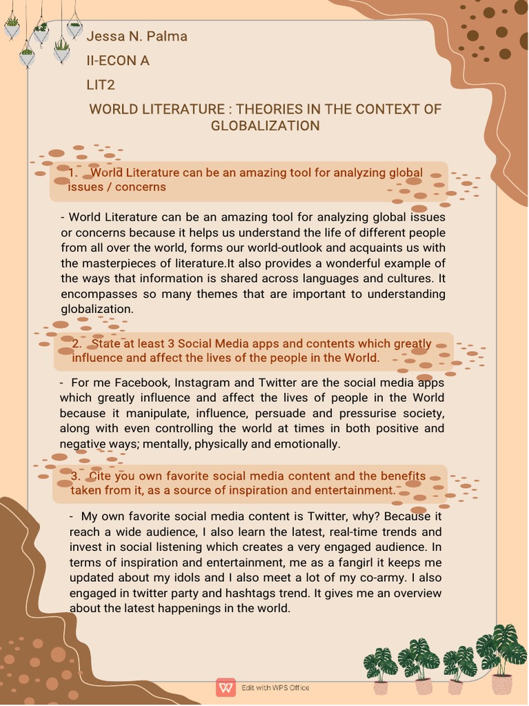 World Literature Theories - in The Context of Globalization | PDF ...