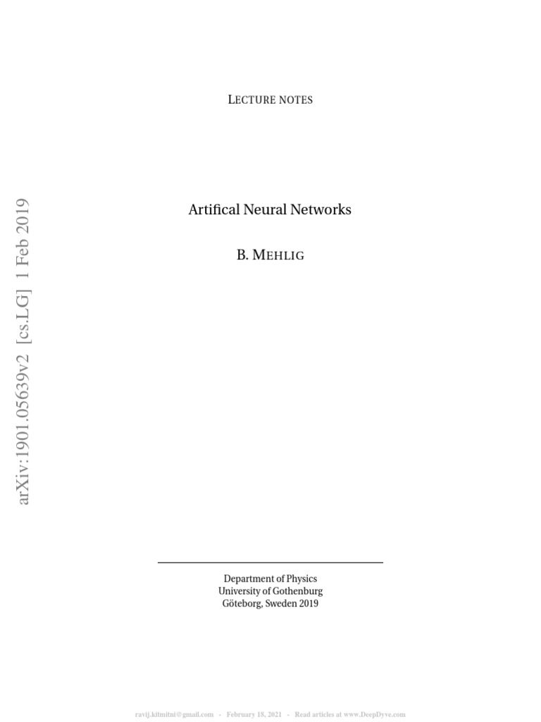 Artificial Neural Networks | Download Free PDF | Artificial Neural Network | Dendrite