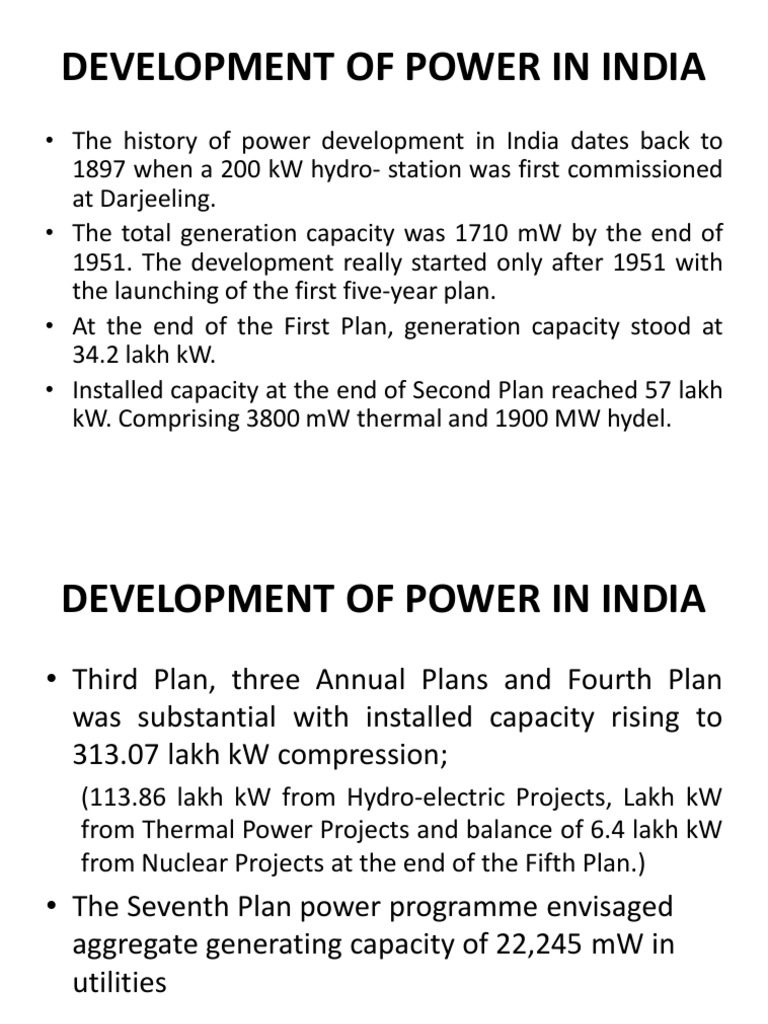 Development of Power in India | PDF