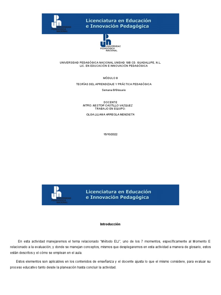 Estrategias del Método ELI en Educación | PDF | Evaluación | Aprendizaje