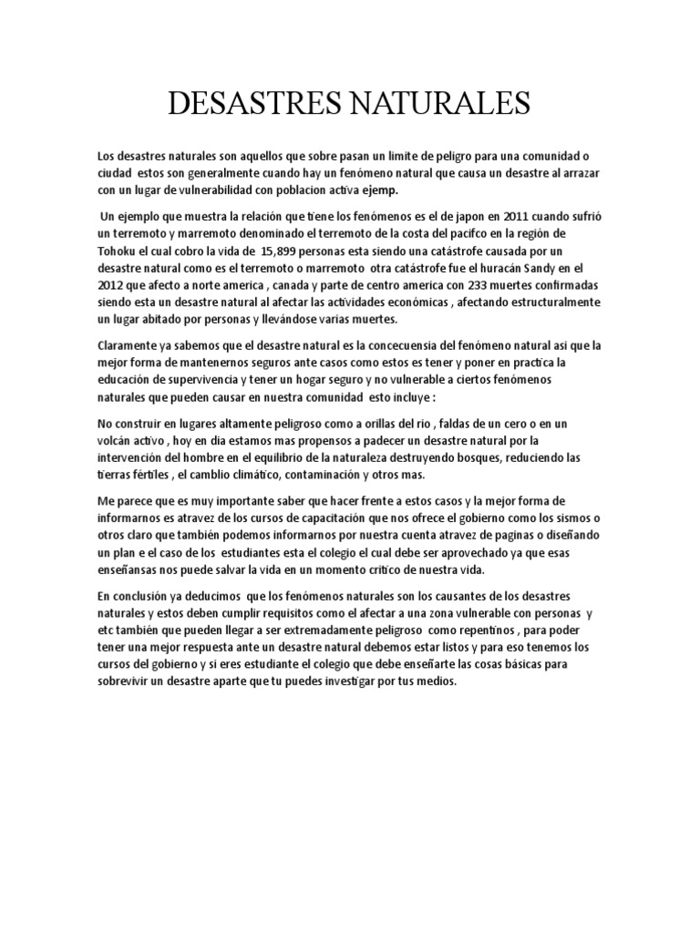 Desastres Naturales | PDF | Desastres naturales | Temblores