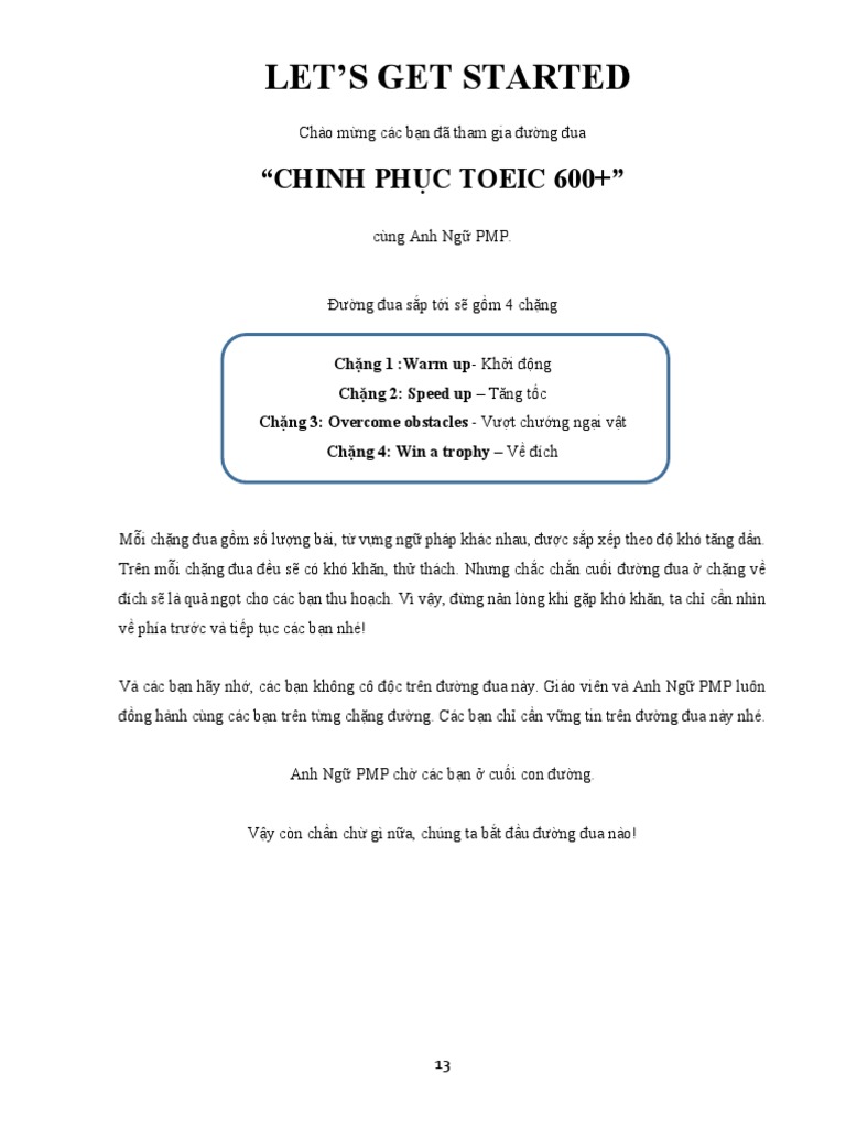 LET 'S Get Started: "Chinh PH C Toeic 600+" | PDF