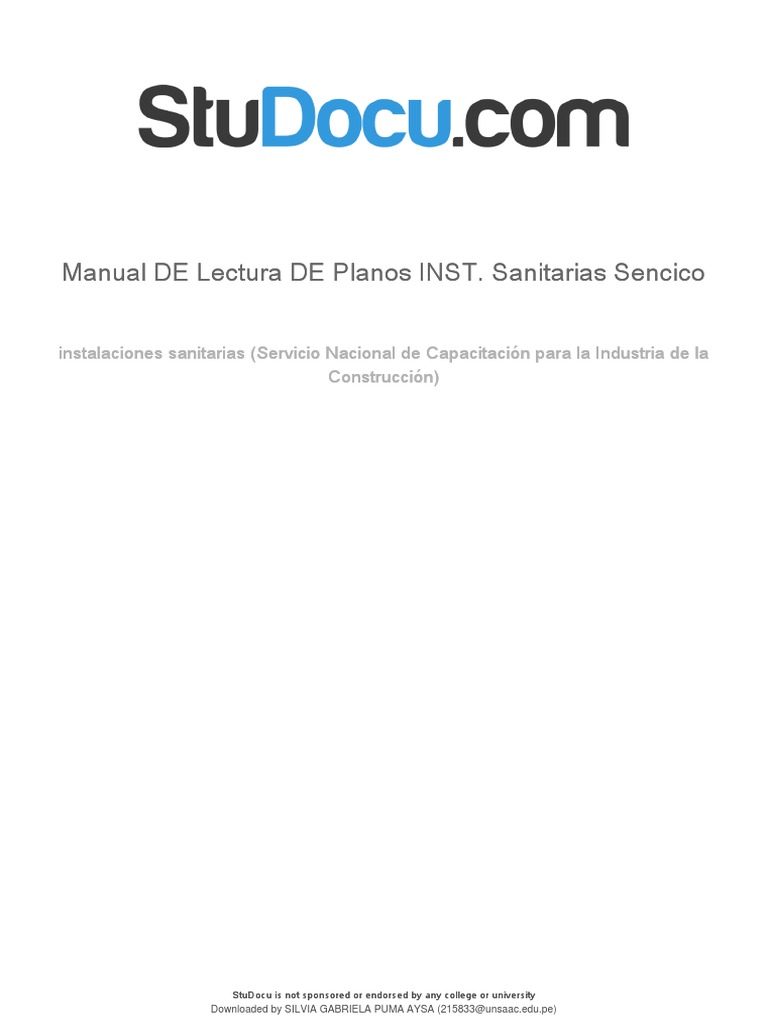 Manual de Lectura de Planos Inst Sanitarias Sencico | PDF
