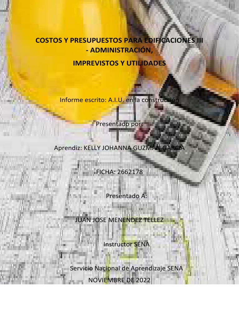Costos Y Presupuestos para Edificaciones Iii - Administración, Imprevistos Y Utilidades | PDF ...