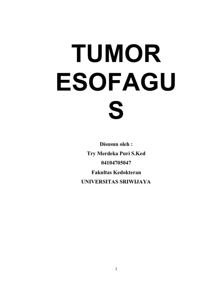 Tumor Esofagus BT Di Upload | PDF