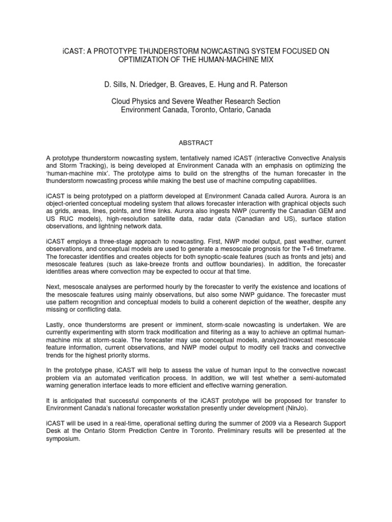 Nowcasting | PDF | Numerical Weather Prediction | Weather Forecasting