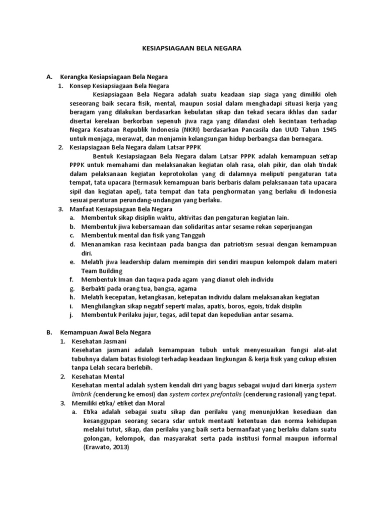 Kesiapsiagaan Bela Negara | PDF