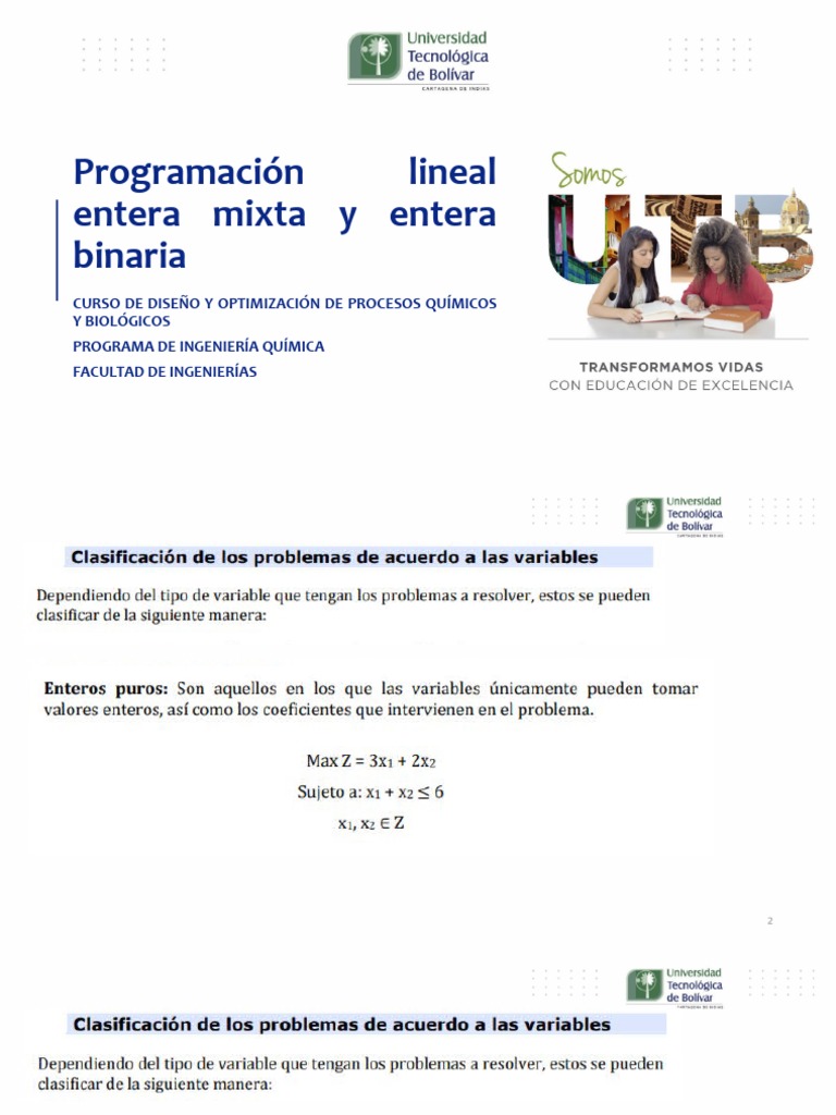 Tema 5 - Programación Lineal Entera Mixta y Entera Binaria | PDF