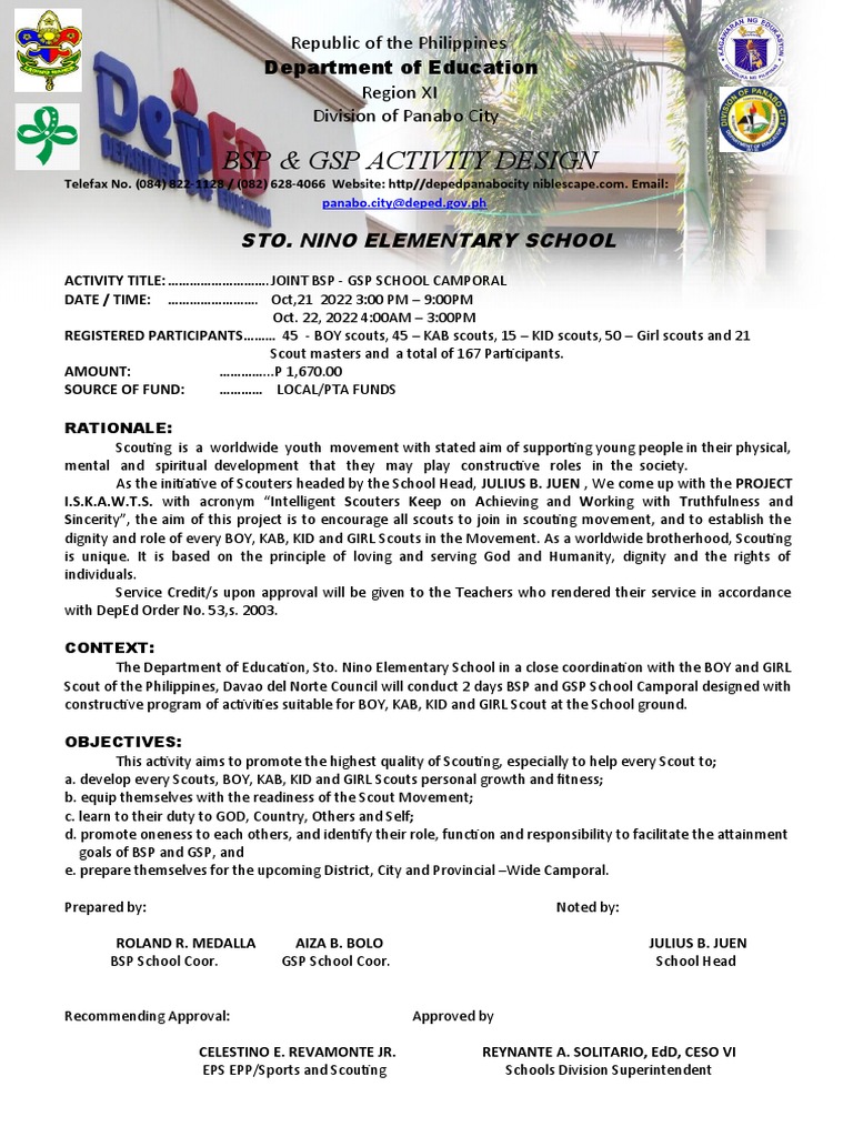 BSP GSP School Camporal 2022 | PDF | Scouting | Outdoor Recreation