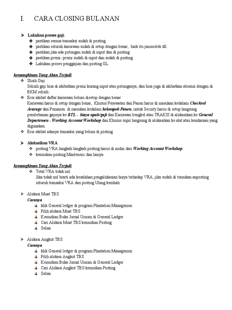 Proses Closing Bulanan & Tahunan | PDF | Pengelolaan Keuangan & Uang ...