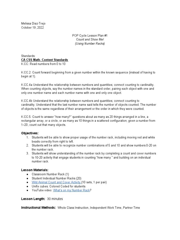 POP Lesson #1 | PDF | Teachers | Classroom Management