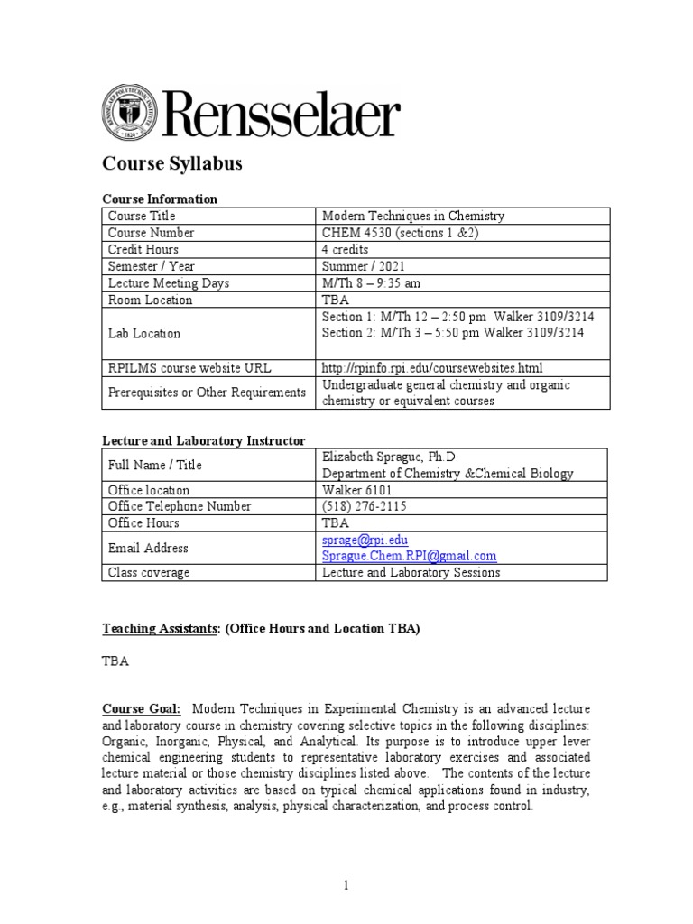 Mod Tech Syllabus Summer 2021 | PDF | Lecture | Academic Dishonesty