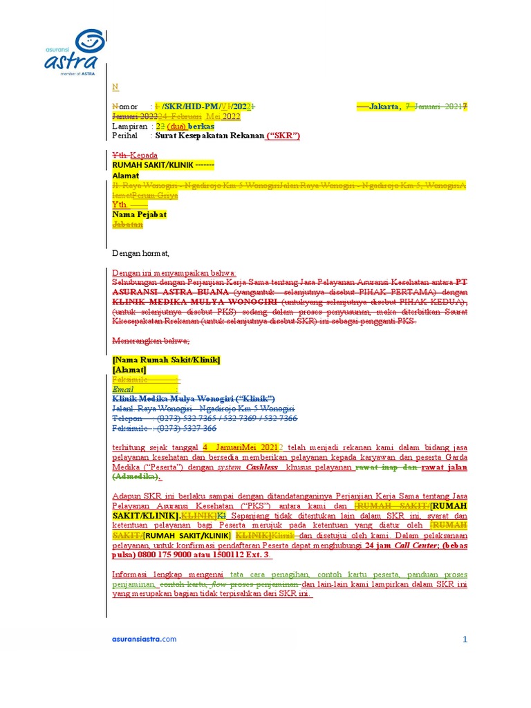 Draft SKR Klinik Send | PDF | Pengelolaan Keuangan & Uang