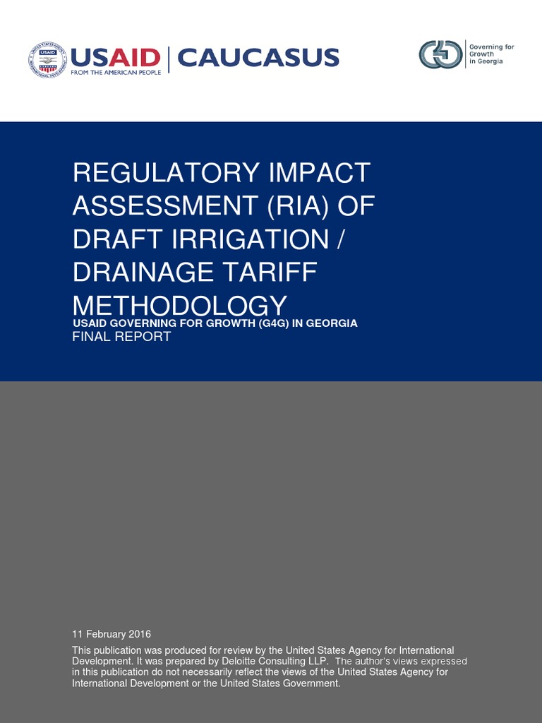 RIA Draft Irrigation USDA 2016 | PDF | Subsidy | Net Present Value