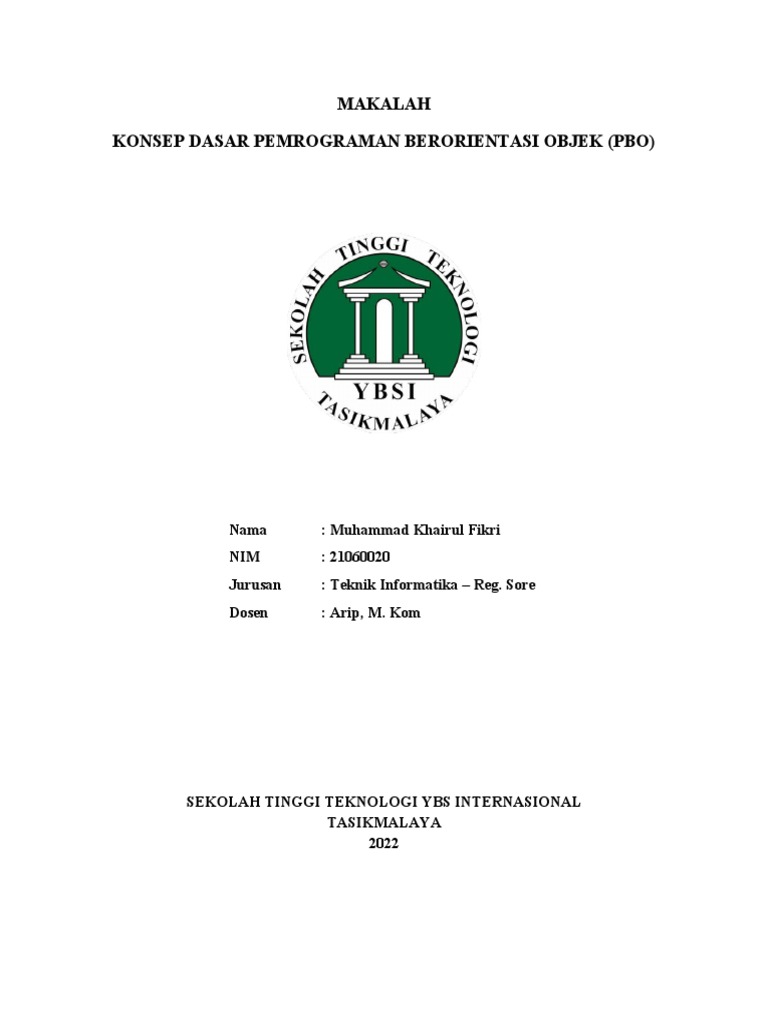 Pemrograman Berorientasi Objek | PDF