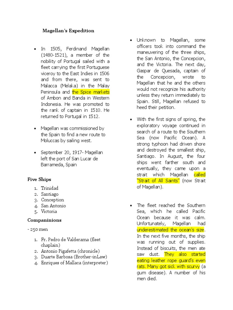 Magellans Expedition | PDF | Mariana Islands