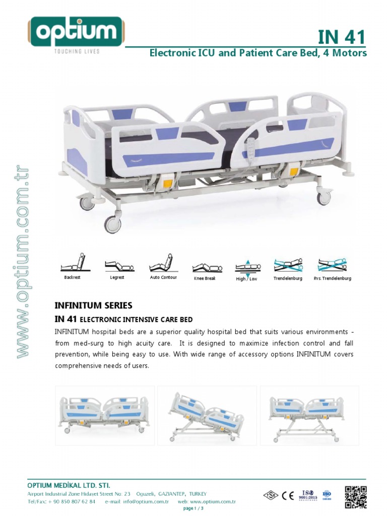 IN 41 - Electronic ICU and Patient Care Bed, 4 Motors | PDF ...