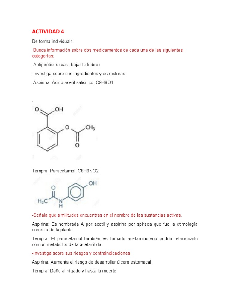 Act 4 Carbono y Sus Compuestos | PDF | Aspirina | Droga anti ...