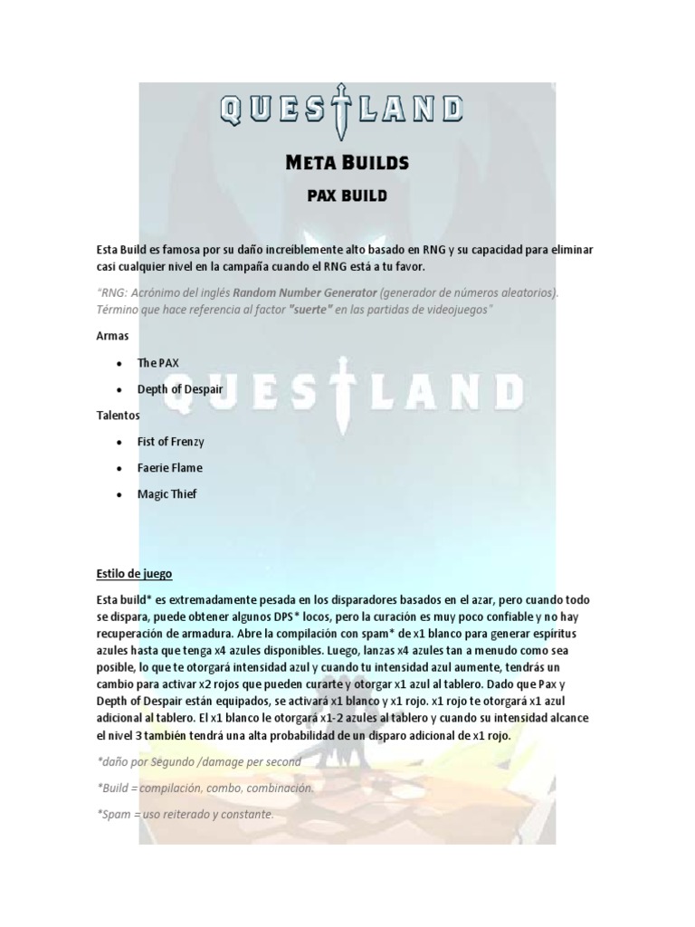 Guía de Builds para Questland RPG | PDF