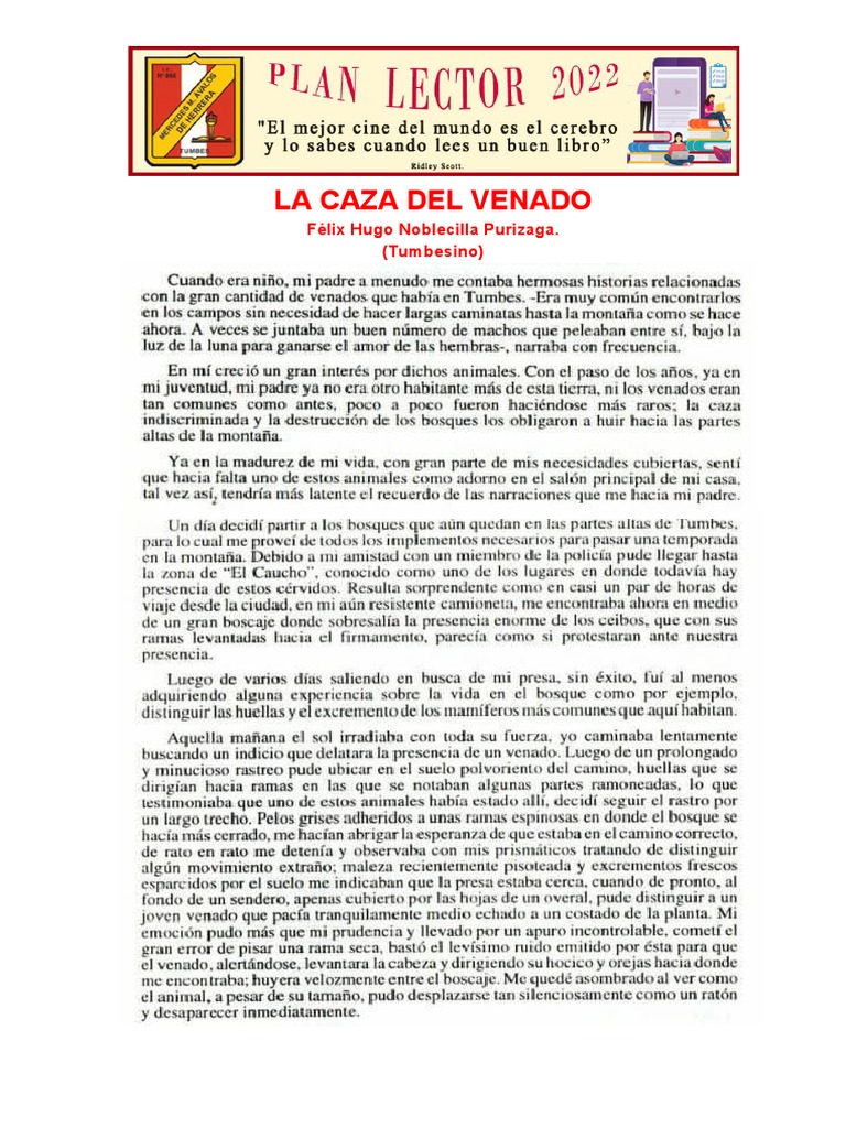 5to-La Caza Del Venado - Hugo Noblecilla P. | PDF