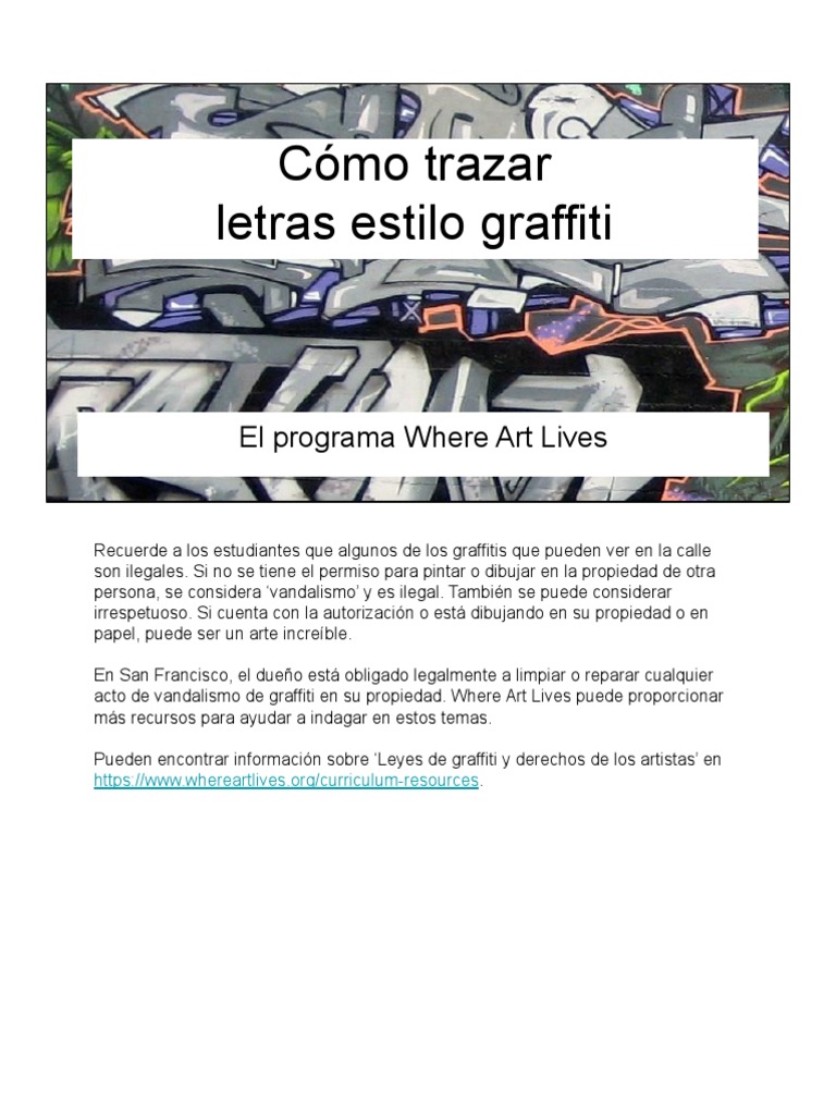 ES HowToDrawGraffitiStyleLetter Spanish WithNotes | PDF | Lápiz | Dibujo