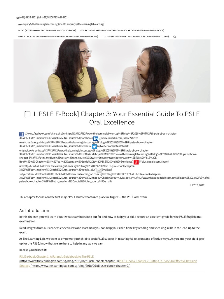 (TLL PSLE E-Book) Chapter 3 - Your Essential Guide To PSLE Oral ...