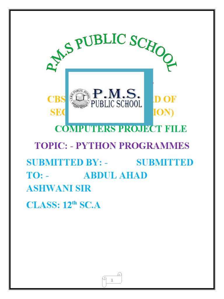 ABDUL AHAD 12th SCIENCE A COMPUTERS PRACTICAL FILE | PDF | Letter Case | Applied Mathematics