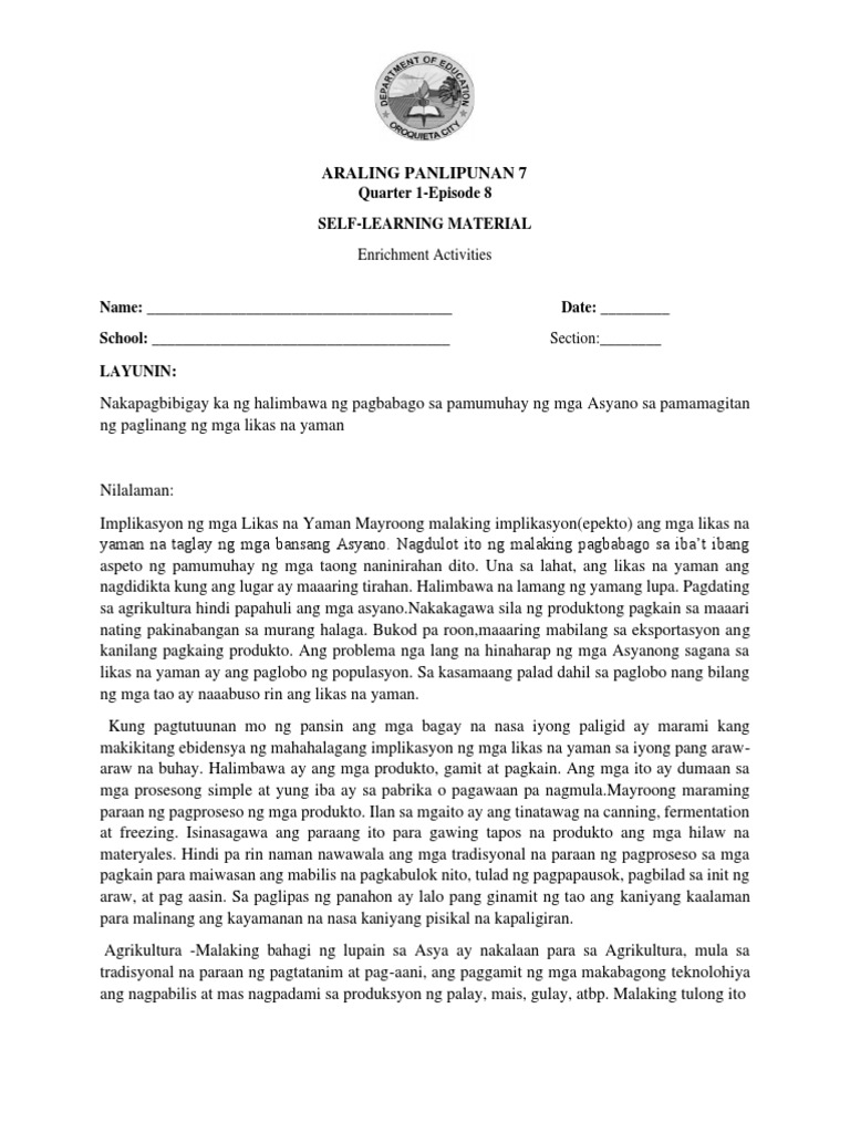 AP7-Q1-Episode 8 | PDF