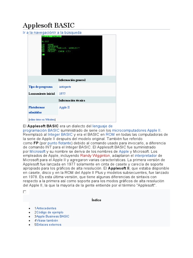 Manual de Applesoft BASIC | PDF | Arquitectura de Computadores | Apple Inc.