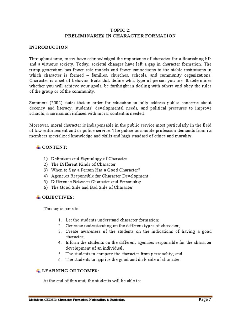 Understanding Character Formation | PDF | Morality | Virtue