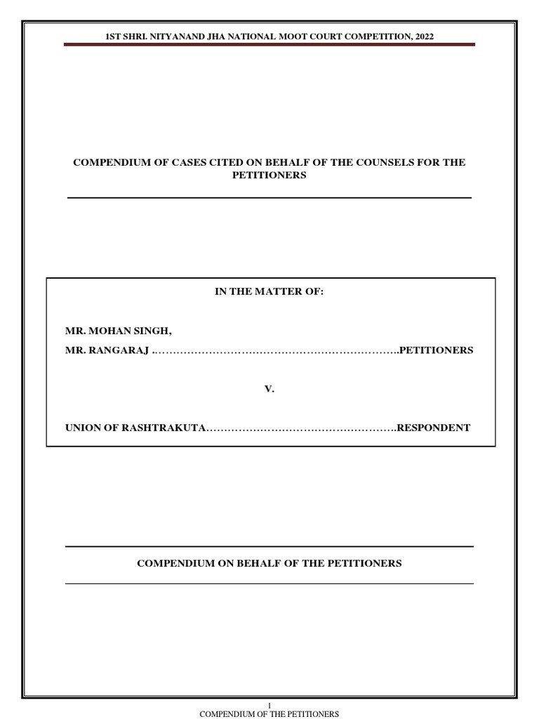 Compendium Petitioners | PDF | Common Law | Government
