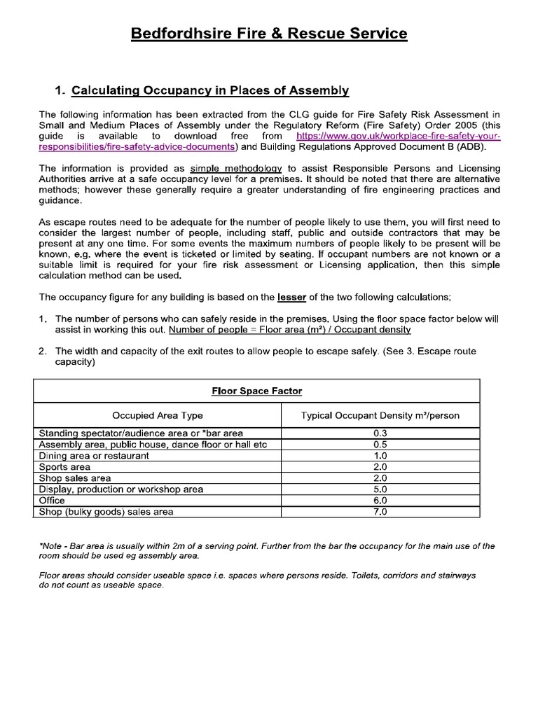 Calculating Occupancy Capacities For Buildings Used For Assembly | PDF