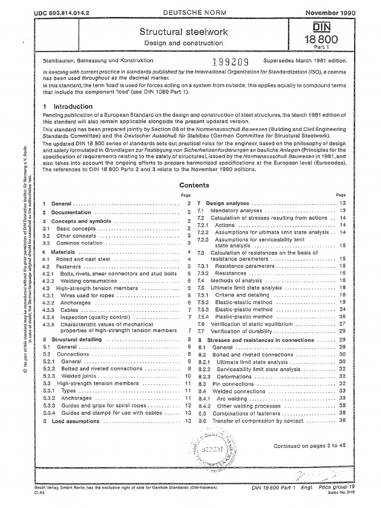 DIN 18800 Part 1 (Nov) 1900 | PDF